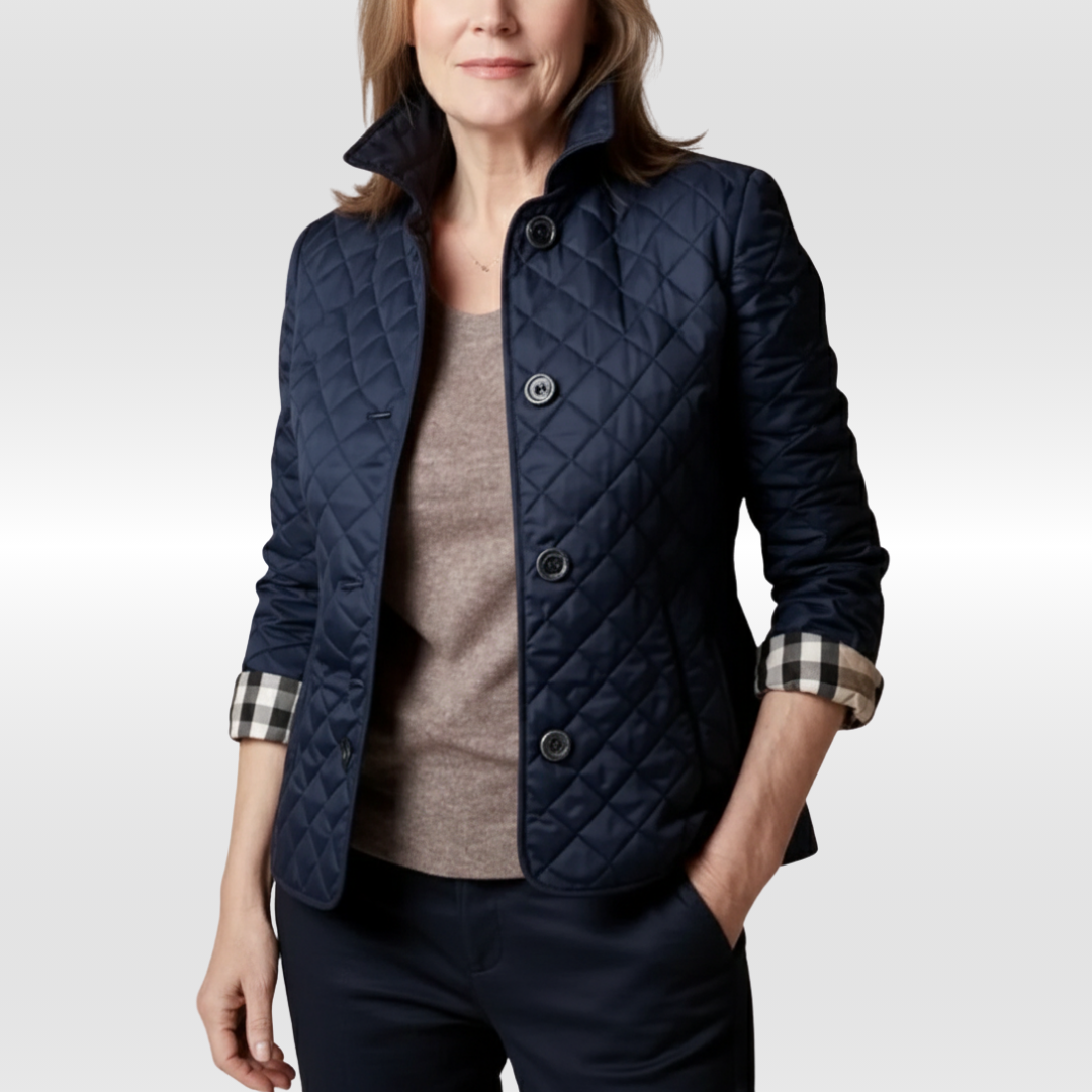CLARA QUILTED JACKET | ELEGANT WARMTH WITH TURNED-DOWN COLLAR – Rose ...