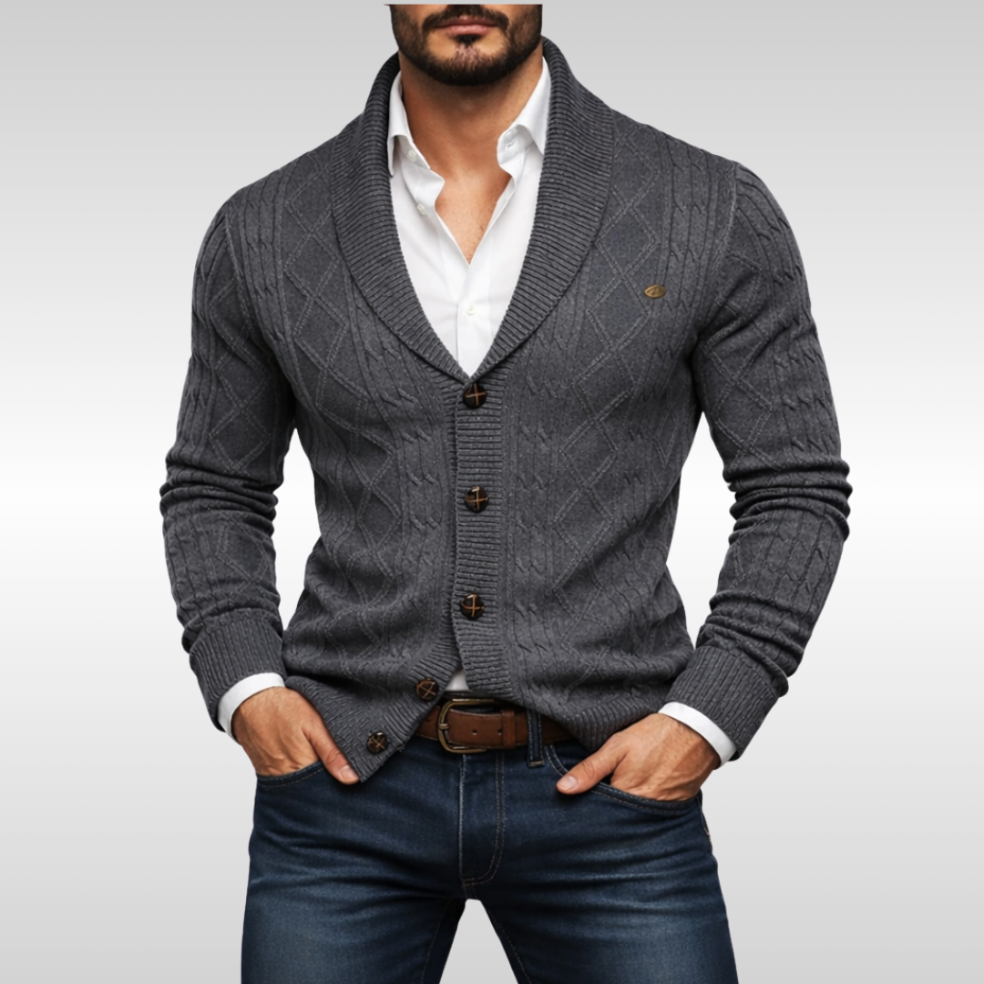 EDWIN CABLE CARDIGAN | CLASSIC DETAIL, MODERN FIT – Rose & Keith London