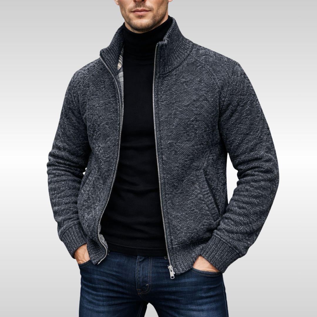 HENLEY ZIP KNIT CARDIGAN | REFINED WARMTH WITH A CLEAN EDGE – Rose ...